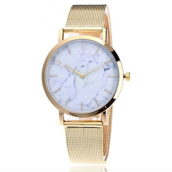 Accessories | Gold Marble Face Watch | Poshmark